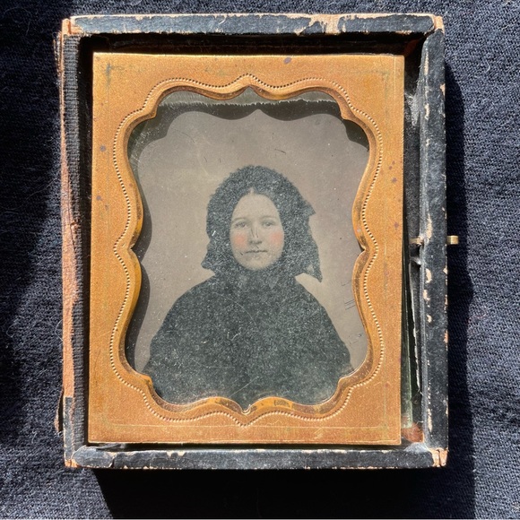 Art | Antique Victorian Woman Ambrotype Half Case Glass Photograph ...